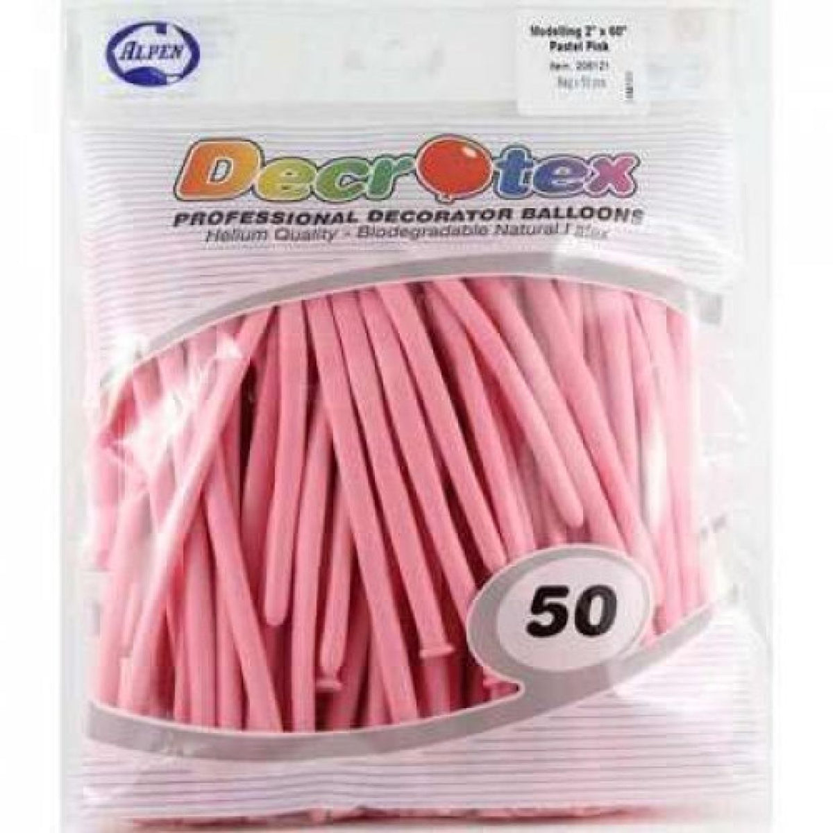 DTX (Sempertex) 260 Modelling Balloons Fashion (Light) Pink pack of 50 ...