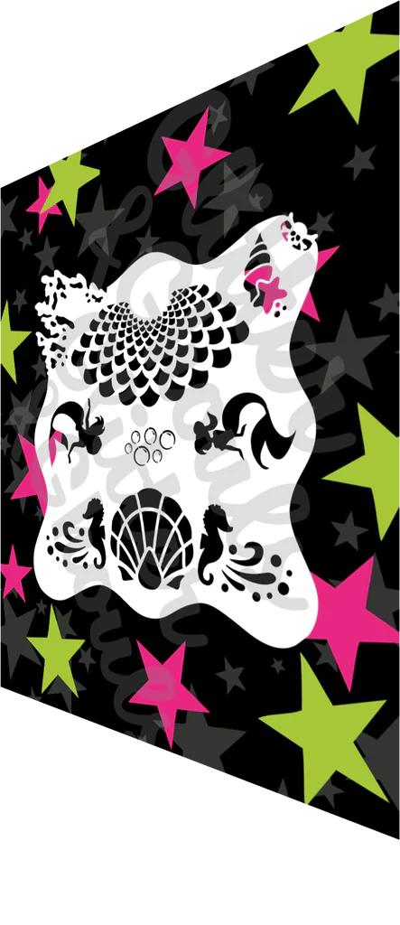 Glitter and Ghouls Face Painting Stencil- Mermaid Scene – The Face ...