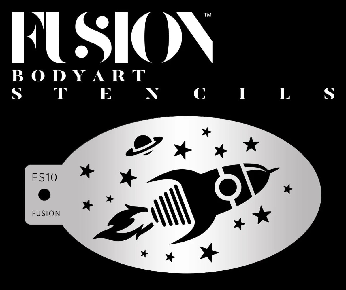 Fusion Body Art Face Painting Stencil- Blast off Spaceship and Stars F ...