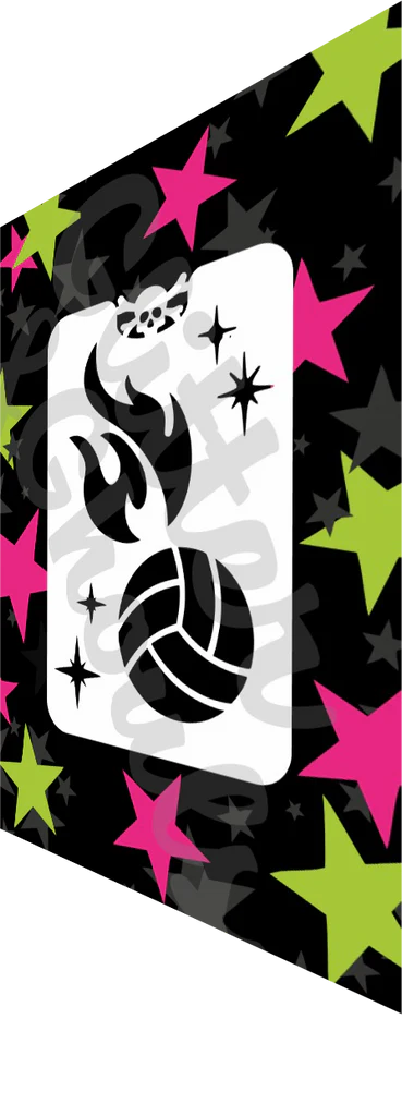 Glitter and Ghouls Face Painting Stencil- Flaming Netball – The Face ...