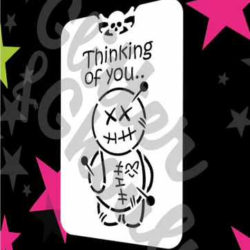 Glitter and Ghouls Face Painting Stencil- Voodoo Doll – The Face Paint ...