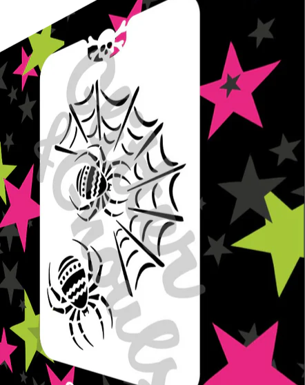Glitter and Ghouls Face Painting Stencil- Easter Spidey Duo – The Face ...