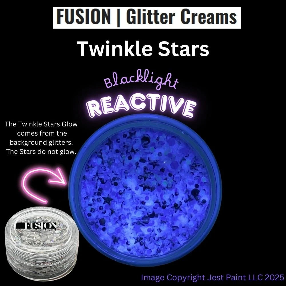 Fusion non smear Glitter cream- Twinkle Stars 10ml – The Face Paint Store