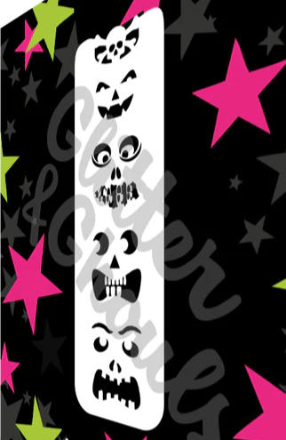 Glitter and Ghouls Face Painting Stencil- Freaky Faces #3 – The Face ...