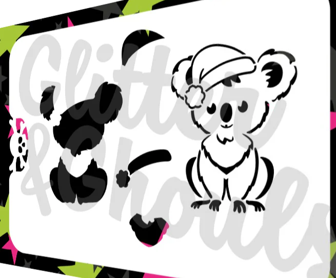 Glitter and Ghouls face painting stencil- Christmas Koala – The Face ...