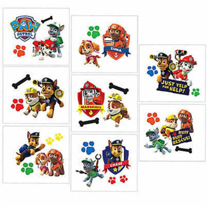 Paw Patrol Ruff Ruff Rescue temporary Tattoo Pack- Apply with water ...