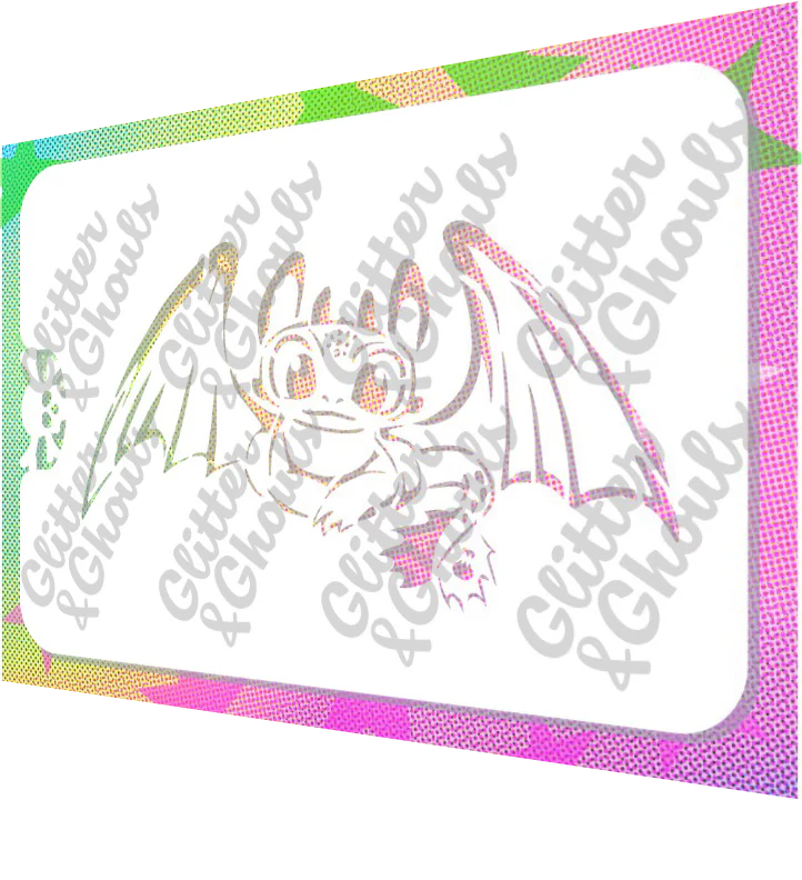 Glitter and Ghouls Face Painting Stencil- Toothless Wingspan- perfect ...