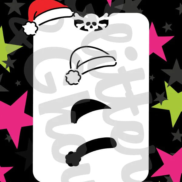 Glitter and Ghouls Face Painting Stencil- Santa Hat – The Face Paint Store