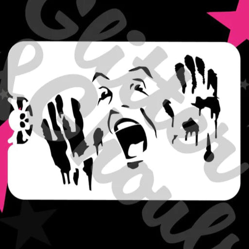 Glitter and Ghouls Face Painting Stencil- Horror movie – The Face Paint ...