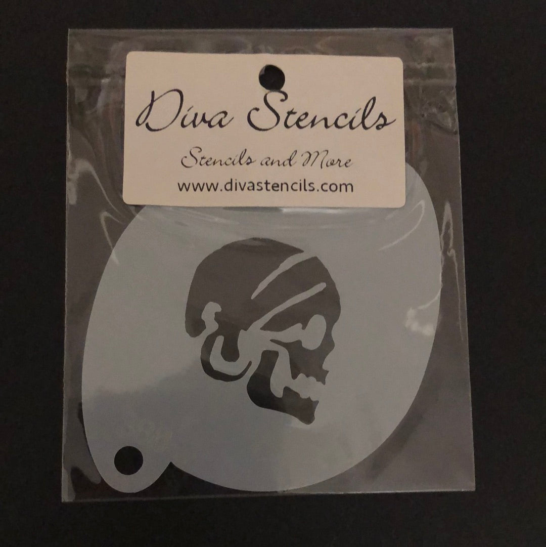 Diva designs stencils pirate skull – The Face Paint Store