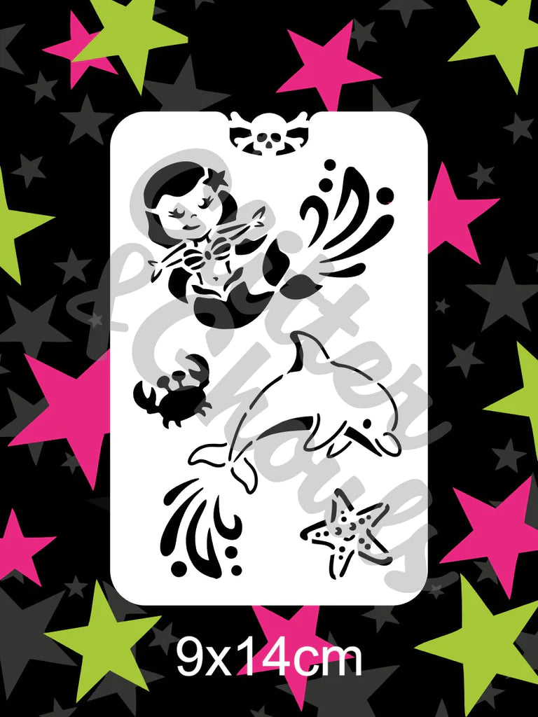 Glitter and Ghouls Face Painting Stencil- Mermaid and friends – The ...