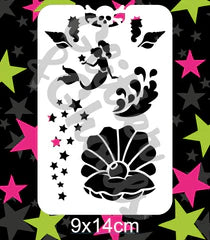 Glitter and Ghouls Face Painting Stencil- Mermaid design set – The Face ...